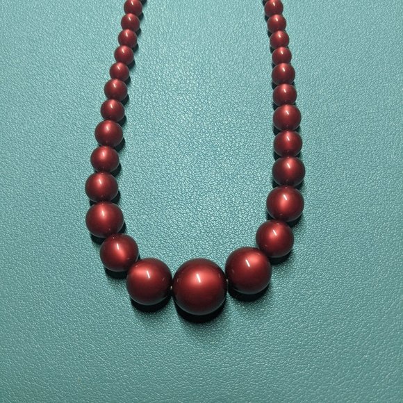 Jewelry | Vintage Red Acrylic Bead Necklace | Poshmark
